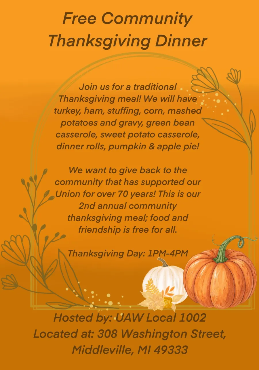 Thanksgiving Community Dinner | UAW Local 1002
